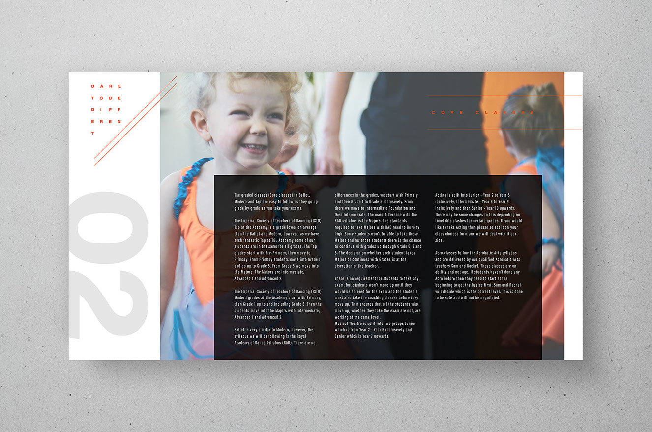 Northern Touch Design | Our Work | TBL Academy 2020 Prospectus